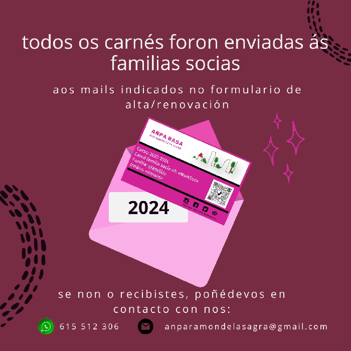 Carnés de familias socias :: ANPA RASA